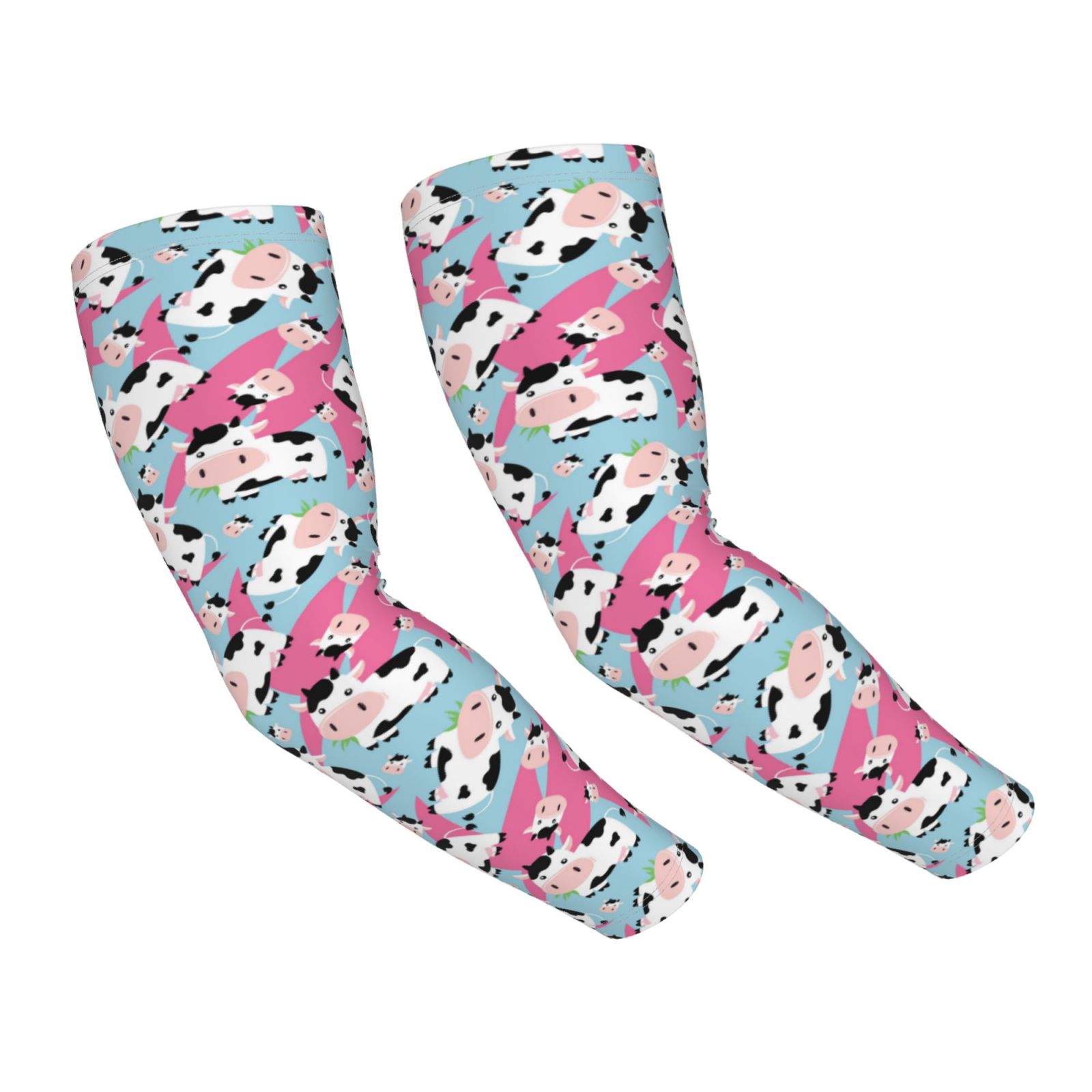 Arm Sleeves for Men/Women - cute cow animal pink blue Sun Protection ...