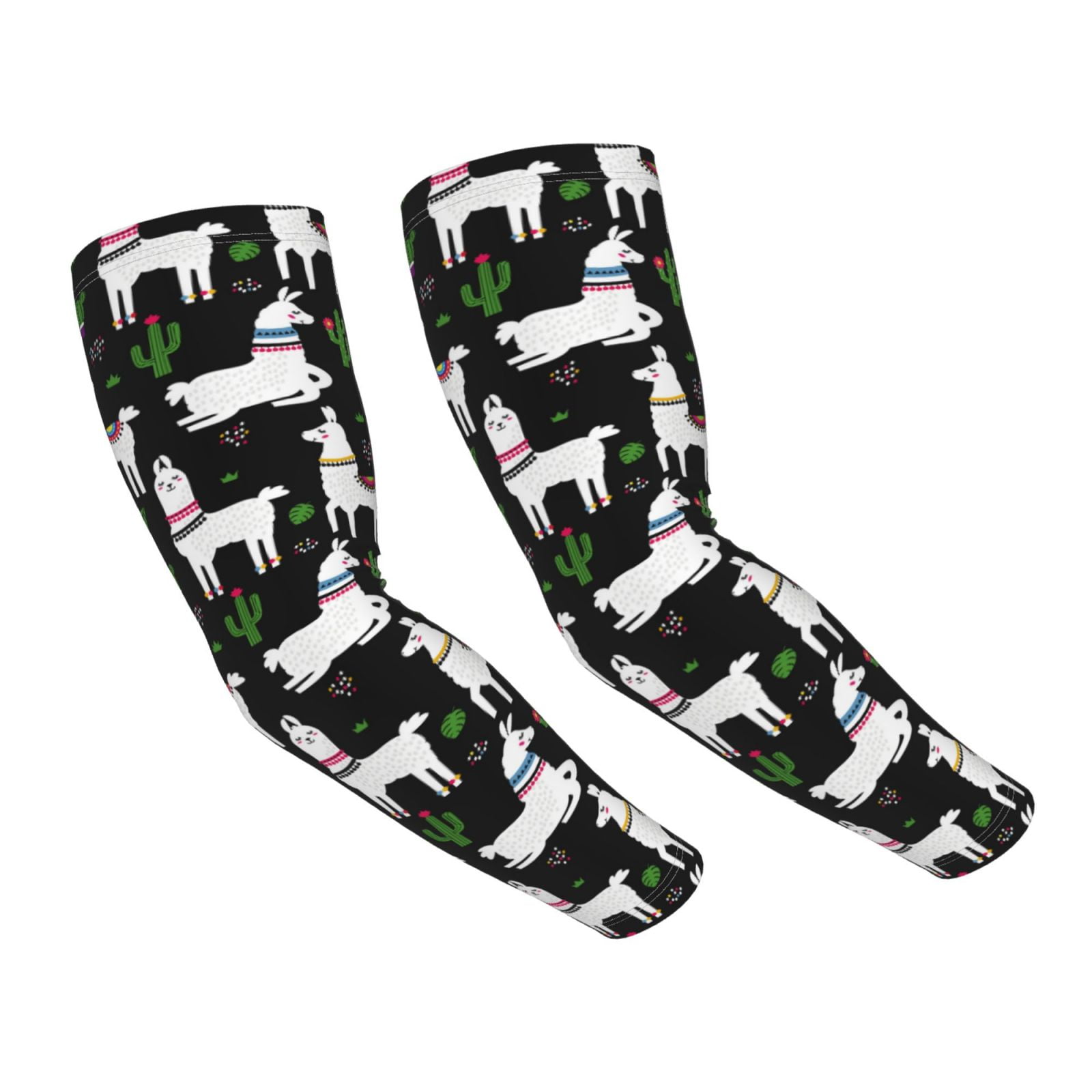 Arm Sleeves for Men/Women, llama alpaca cactus black cute Sun ...