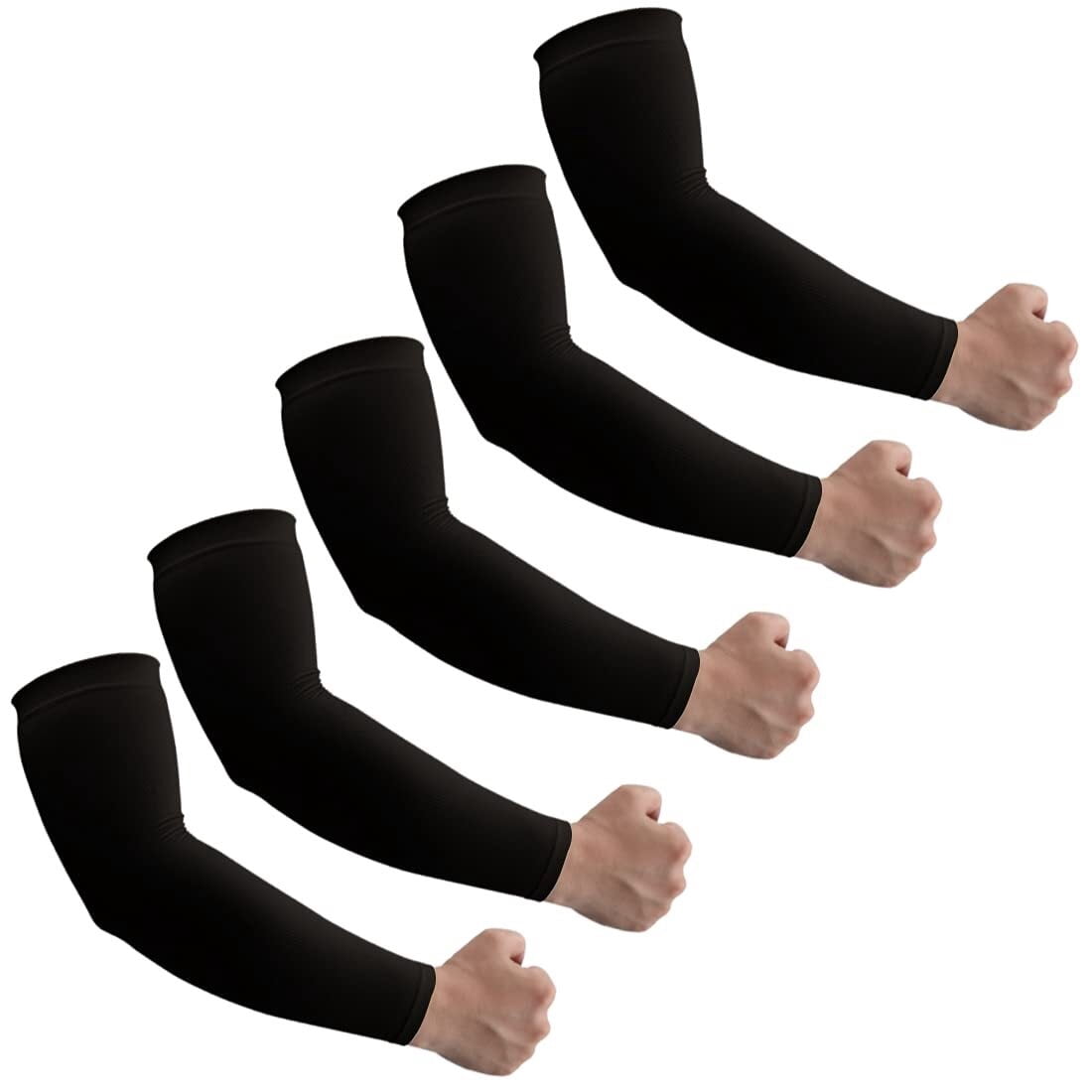 Arm Sleeves for Men and Women - 5 Pairs Compression Sleeves - Cooling ...
