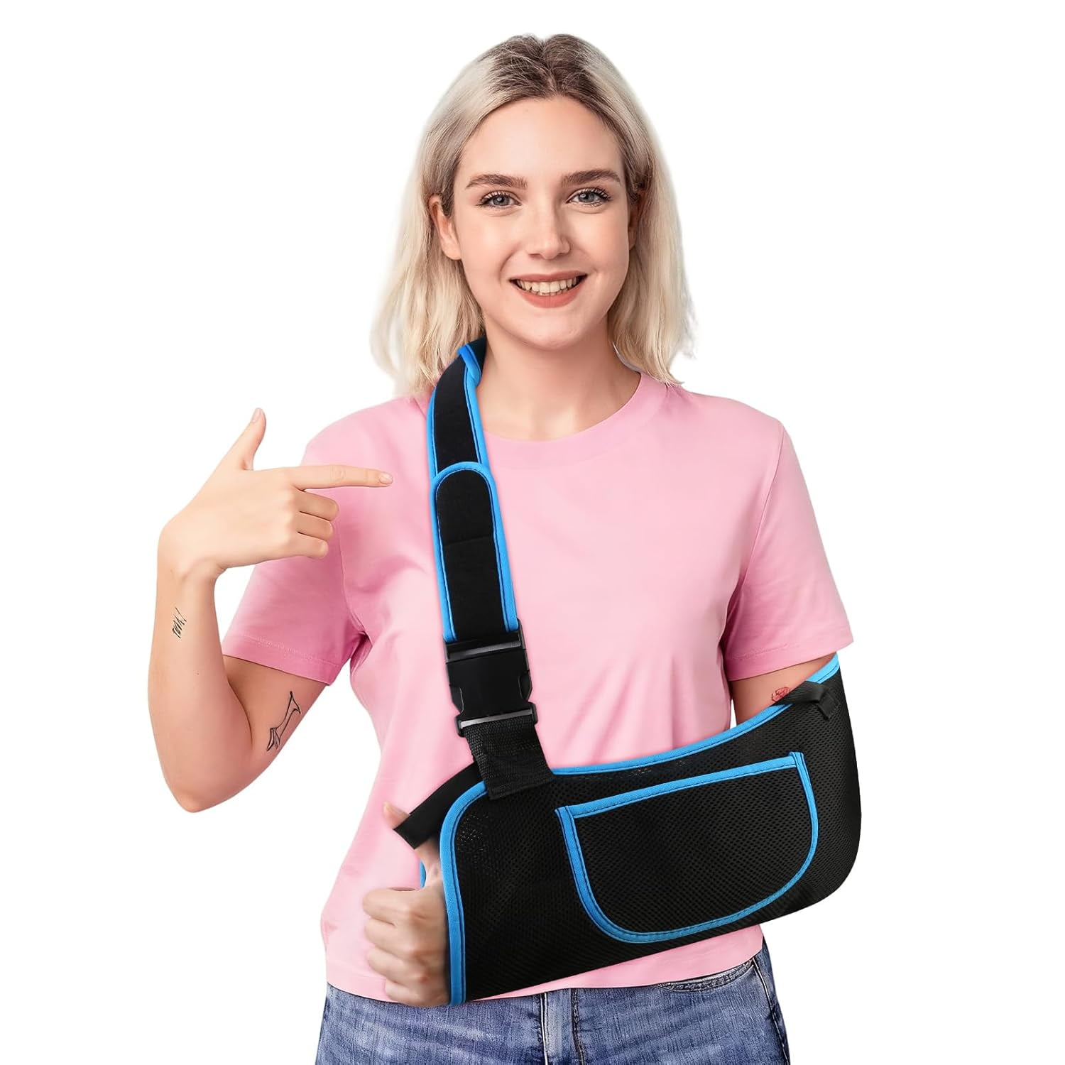Arm Sling Shoulder Immobilizer for Men and Women, Adjustable Rotator ...