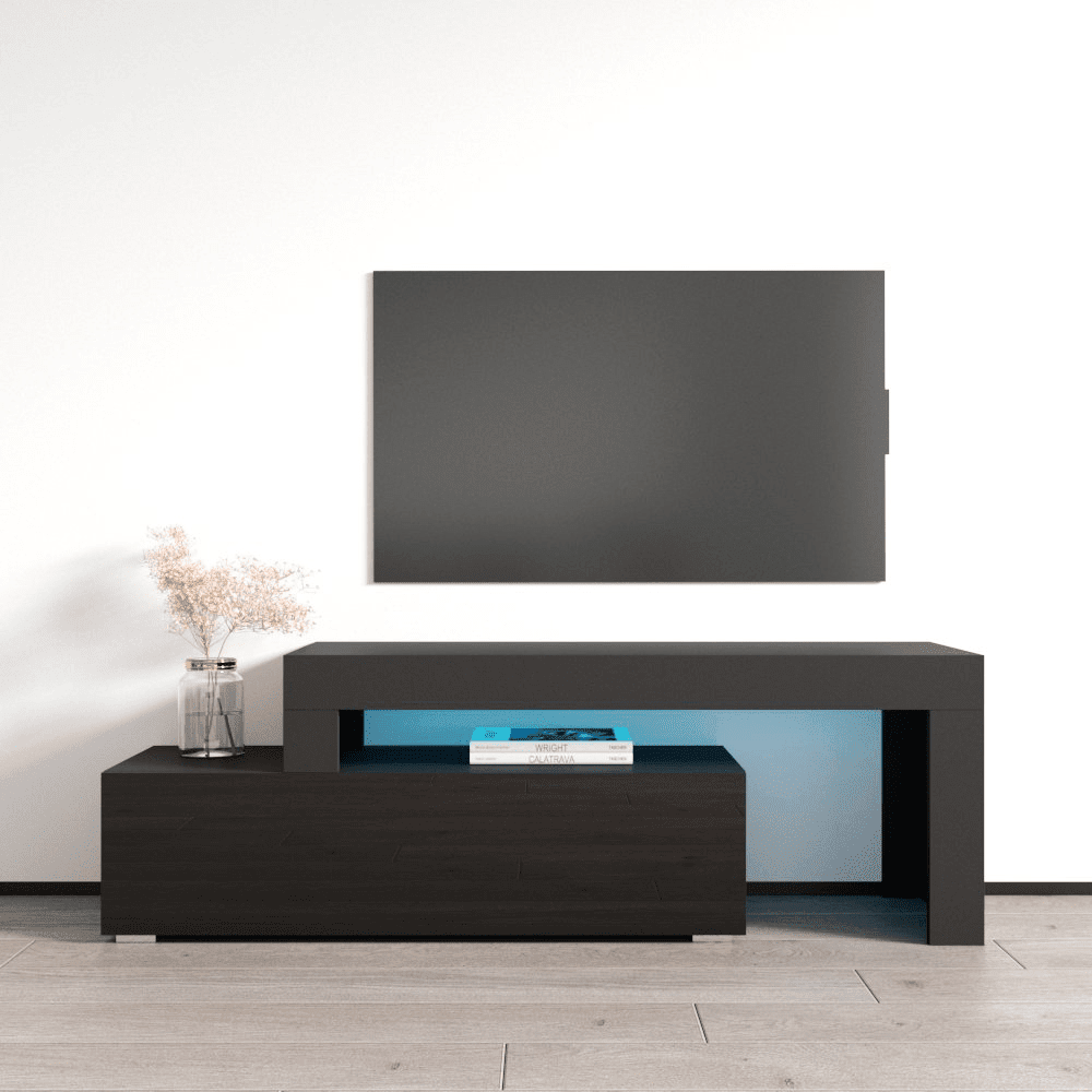 Arm TV Stand for TVs up to 90", Modern High Gloss 79" Entertainment ...