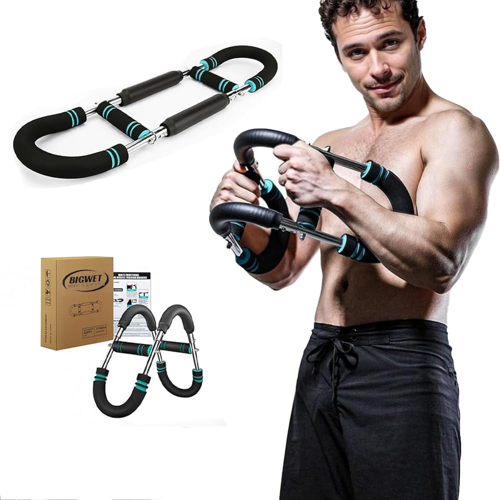 Arm Trainer, 60-130LB Adjustable Spring Workout Bar, Forearm Triceps ...