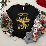 Arm in a Cast Funny Fishing Injury Fisherman Humor Graphic Unisex T ...