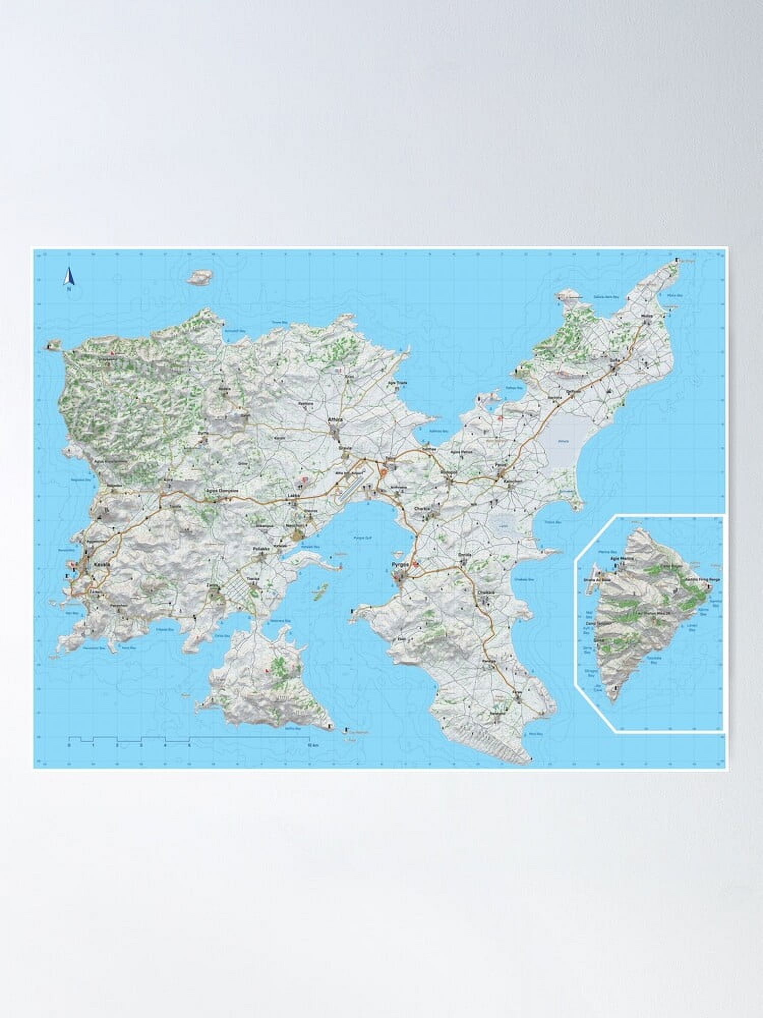 Arma 3 Altis & Stratis Map HQ Poster - Walmart.com