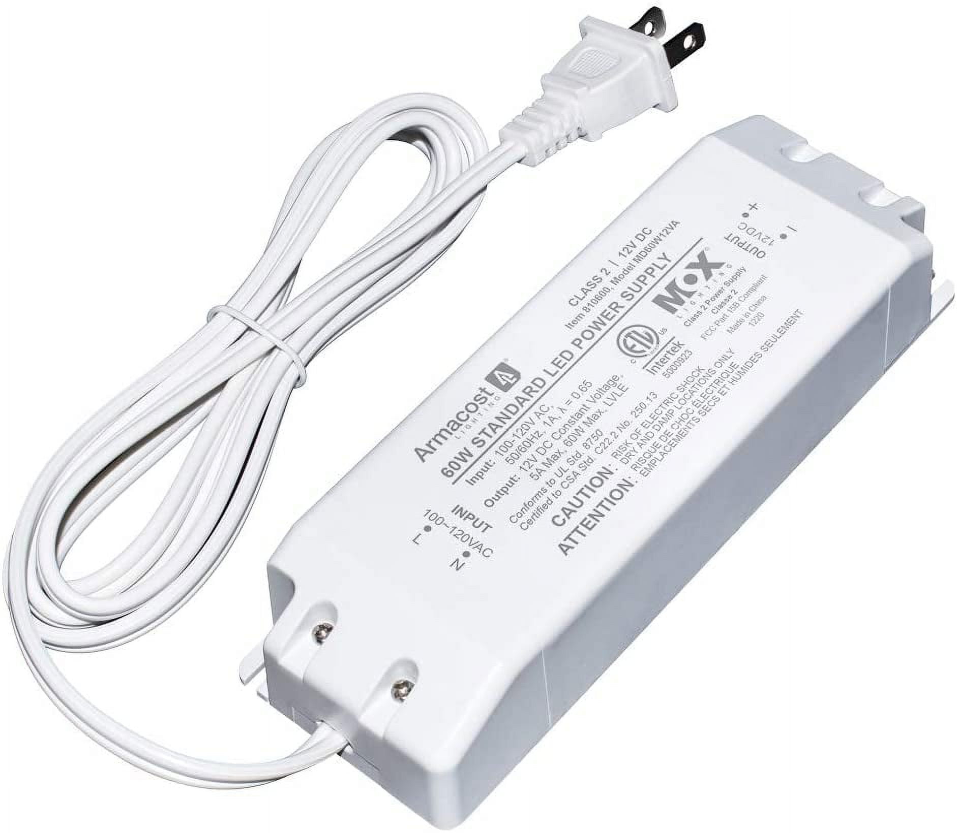 Armacost Lighting 60-Watt 12-Volt LED Power Supply, Plug-in or Hardwire ...