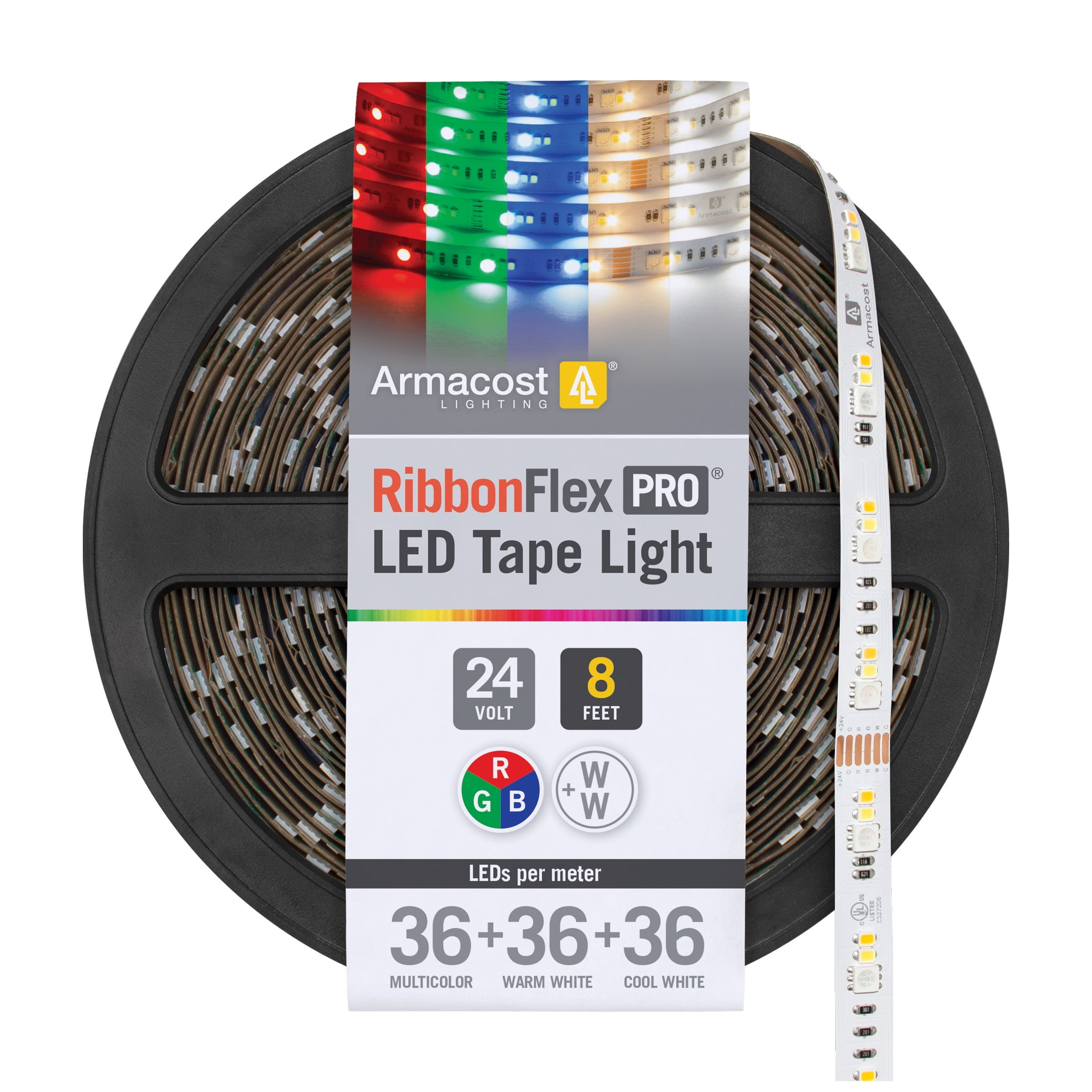 Armacost Lighting RibbonFlex Pro 24V RGBWW LED Strip Light Tape 363636 ...