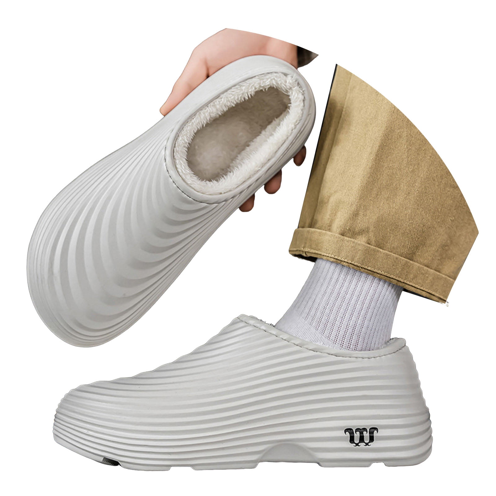 Armadillo Clogs Work Shoes for Women Men Non Slip Fleece Winter Chef ...