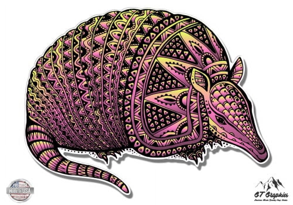 Armadillo Colorful - 5" Vinyl Sticker - For Car Laptop I-Pad ...
