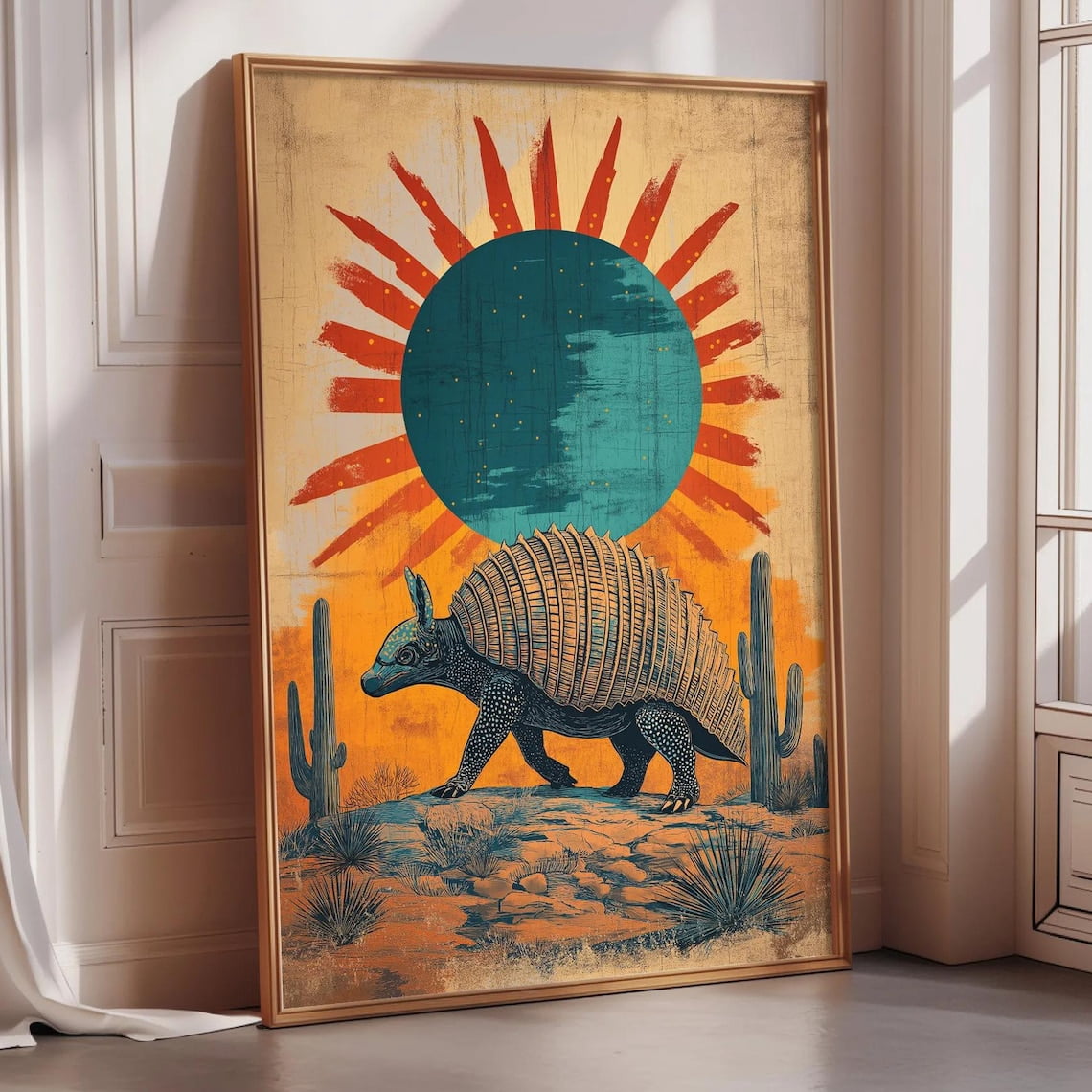 Armadillo Desert Retro Southwestern Animal Vintage Rodeo Style Cowboy ...