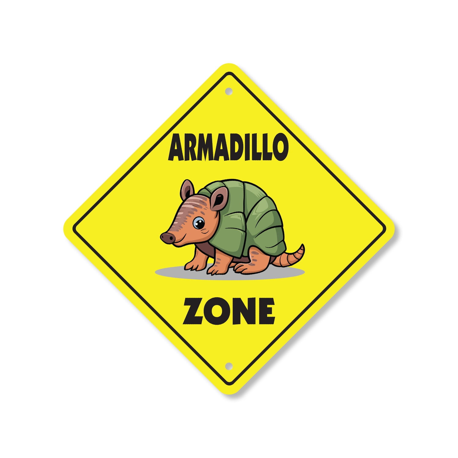 Armadillo Plastic Crossing Sign - 10 Inch X 10 Inch Xing Sign Gift ...