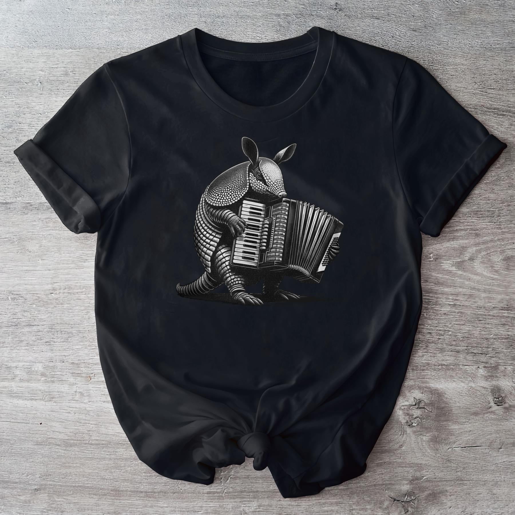 Armadillo Playing Accordion T-Shirt, Funny Animal Tee, Music Lover Gift ...
