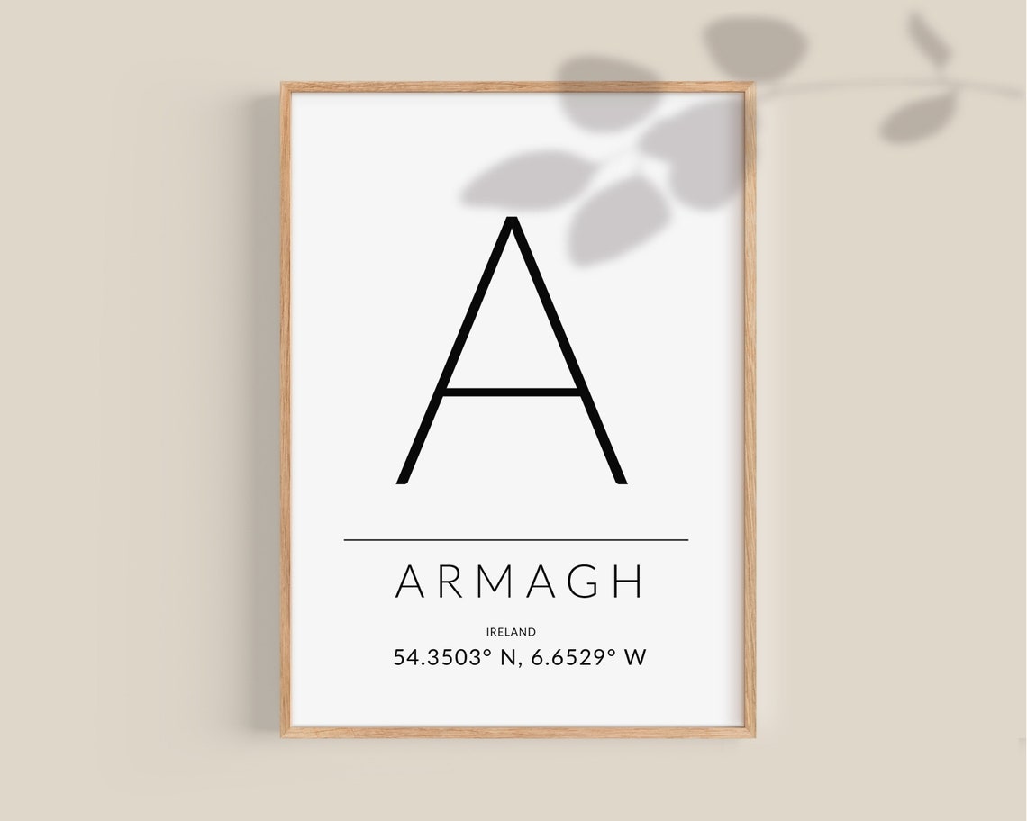 Armagh Irish Wall Art, Irish Posters, Irish Gifts, Ireland Gifts, Gps ...