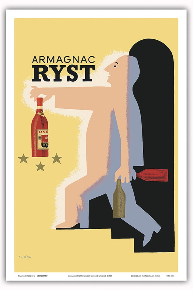 Armagnac Ryst Cognac - Vintage Advertising Poster by Raymond Savignac c ...