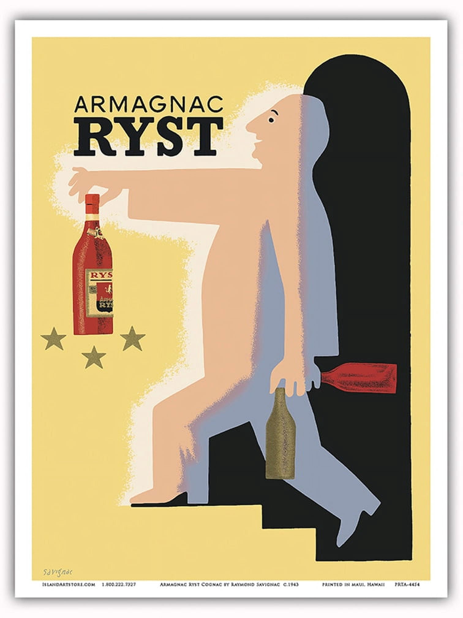 Armagnac Ryst Cognac - Vintage Advertising Poster by Raymond Savignac c ...