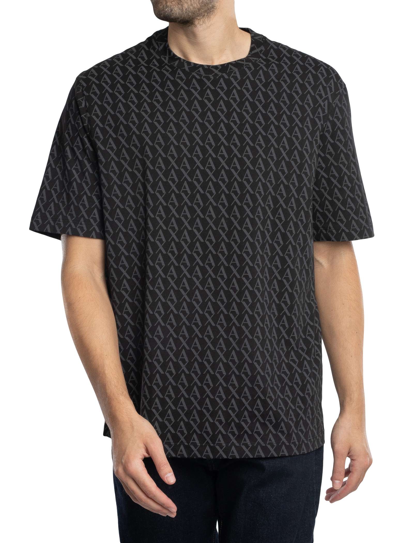 Armani Exchange Logo Pattern T-Shirt, Black - Walmart.com