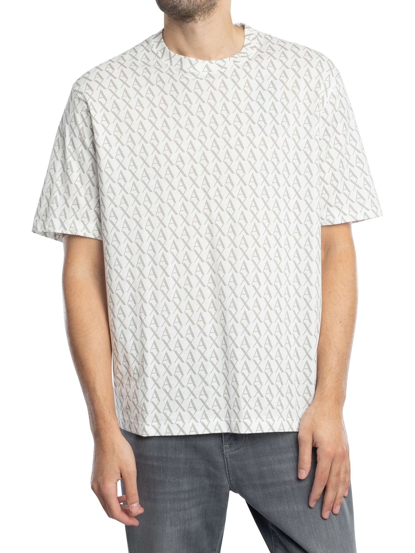 Armani Exchange Logo Pattern T-Shirt, White - Walmart.com