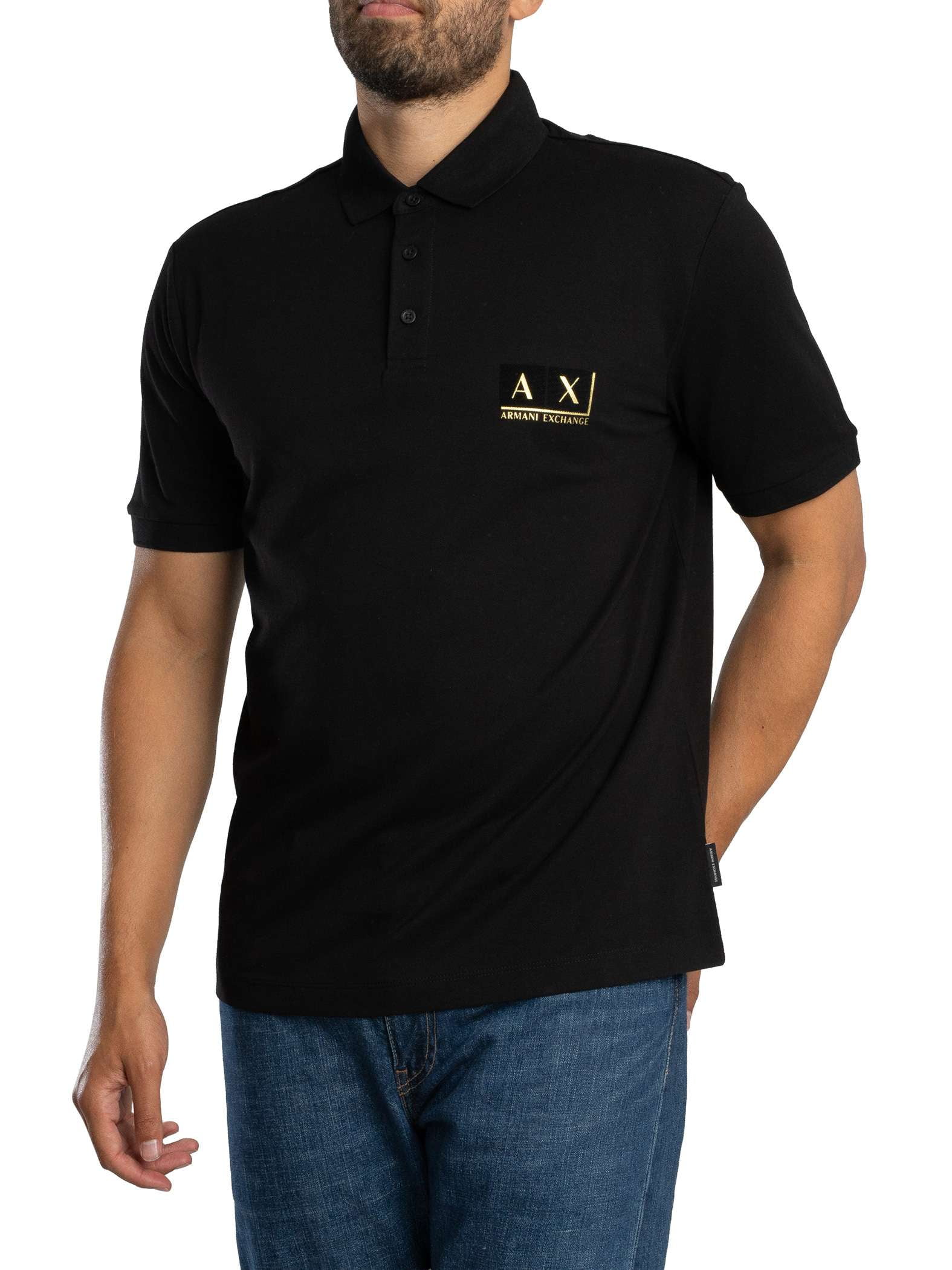 Armani Exchange Regular Chest Logo Polo Shirt, Black - Walmart.com