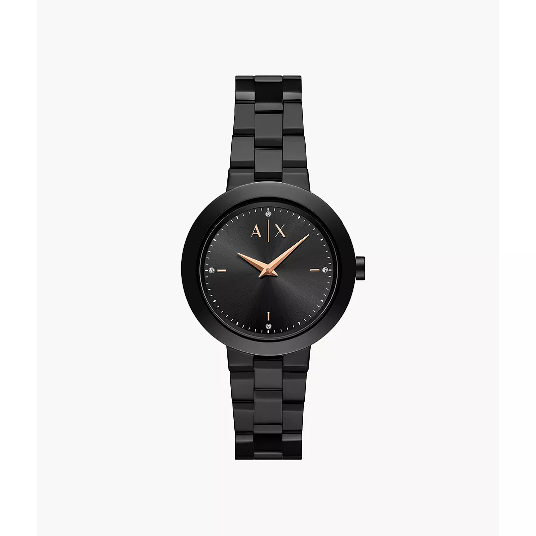 Armani Exchange Women's Two-Hand Stainless Steel Watch - Black ...