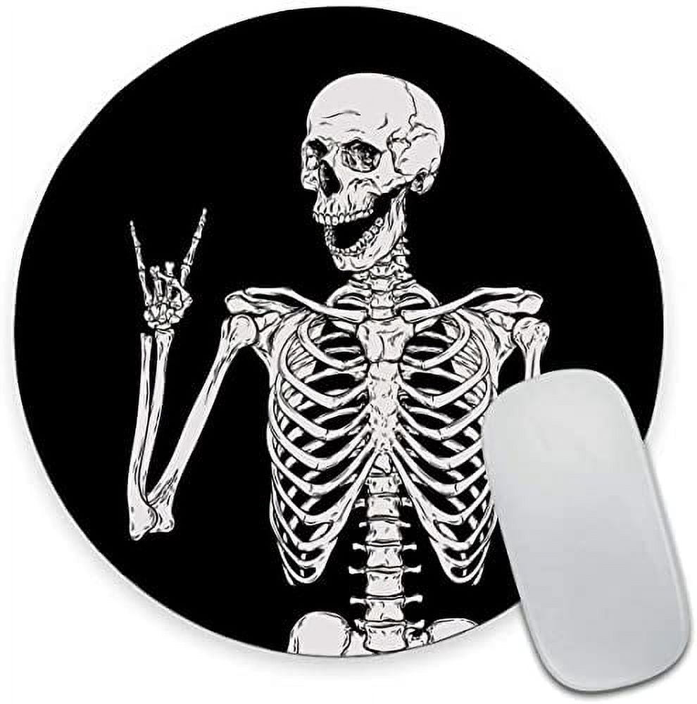 Armanza Mouse Pad, Black Human Skeleton Mouse Pad with Design, Round ...