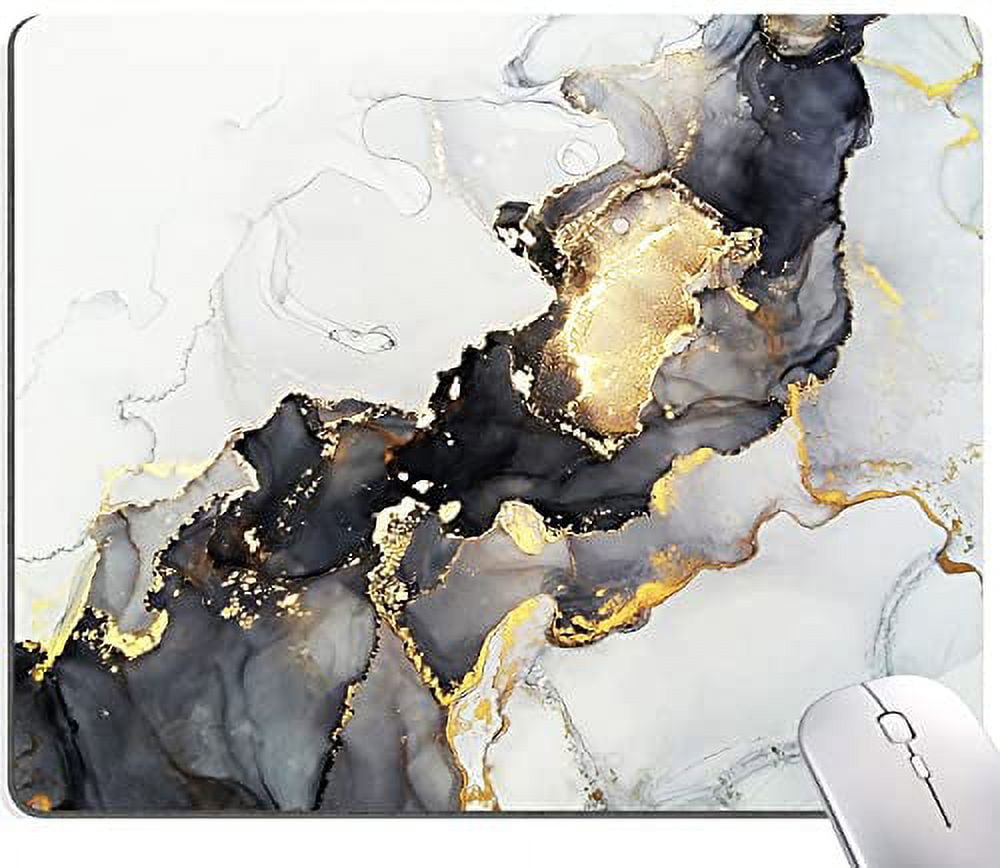 Armanza Mouse Pad Marble, White Black Gold Marble Mouse Pad Design ...