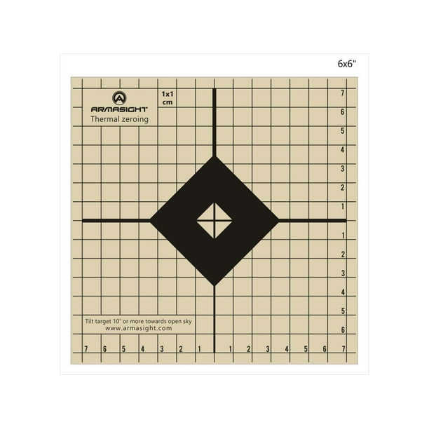 Armasight Thermal Zeroing Target, 6x6in, Beige/Black, Pack of 10 ...