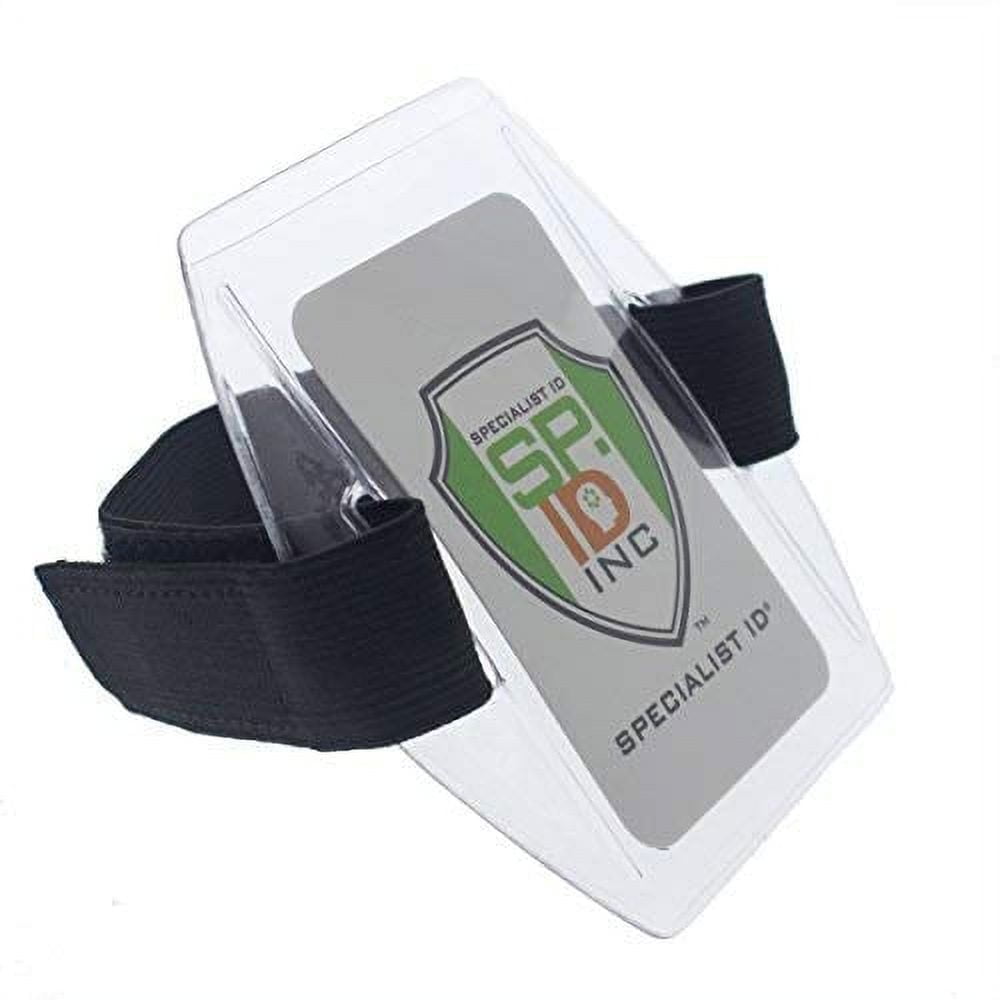 Armband Badge Holder with Black Adjustable Elastic Arm Band & Hook and ...