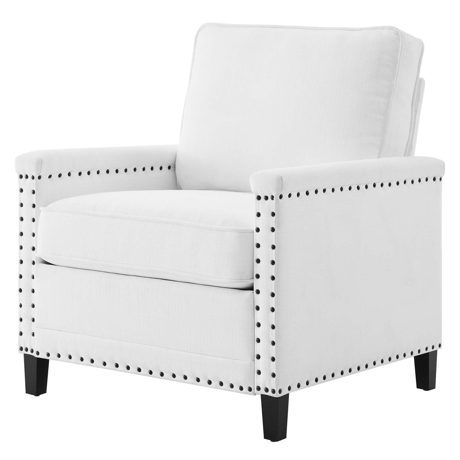 Armchair Accent Chair, Fabric, White, Modern Contemporary Urban Design ...