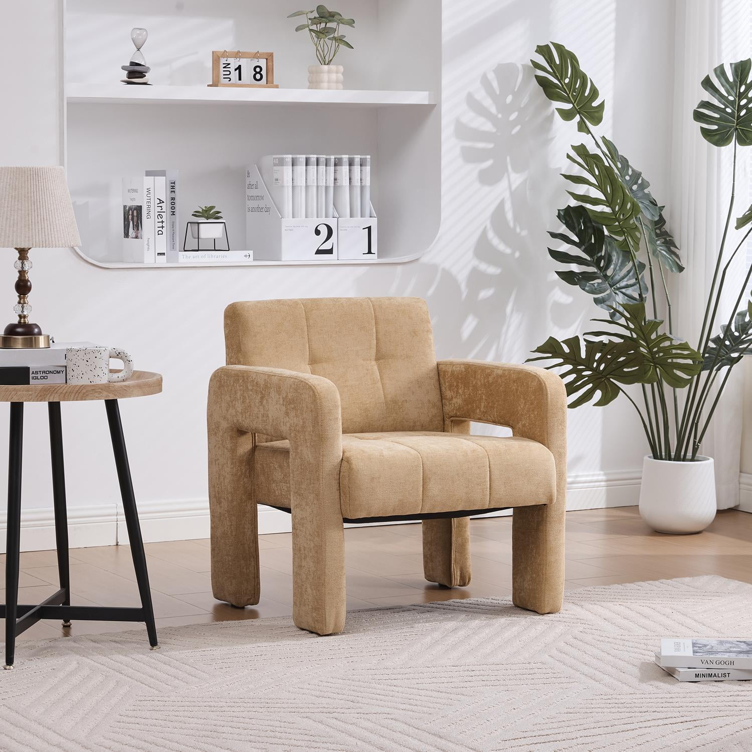 Armchair, Accent Chair, Upholstered Lounge Chair with Plush Chenille ...