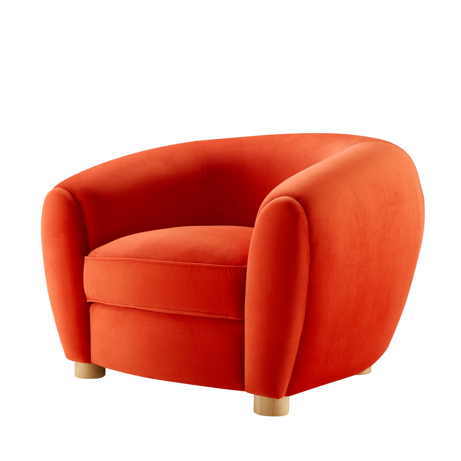Armchair Accent Chair, Velvet, Orange, Modern Contemporary Urban Design ...