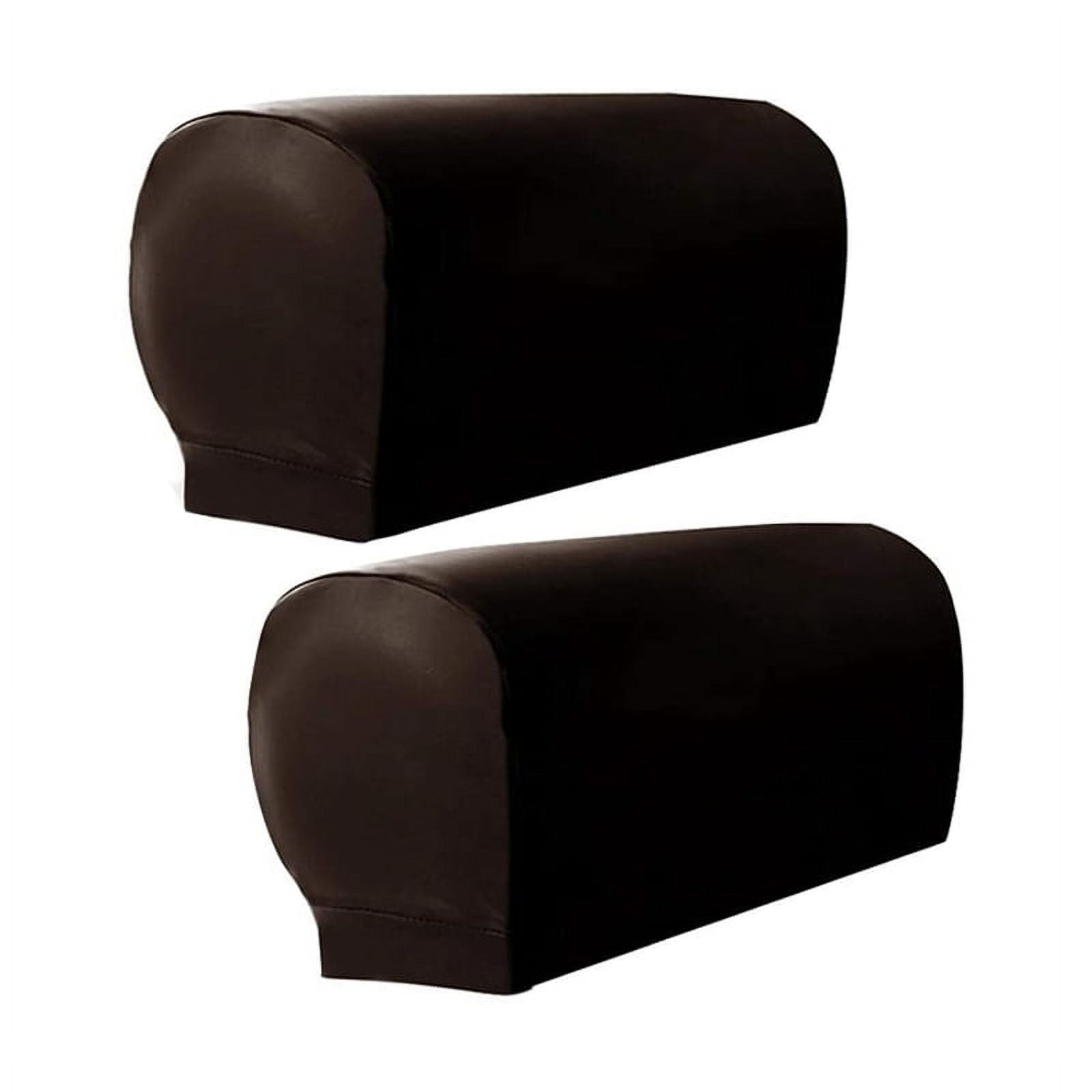 Faux Leather Stretch Arm Covers, Set of 2, Water Resistant, For Sofas ...