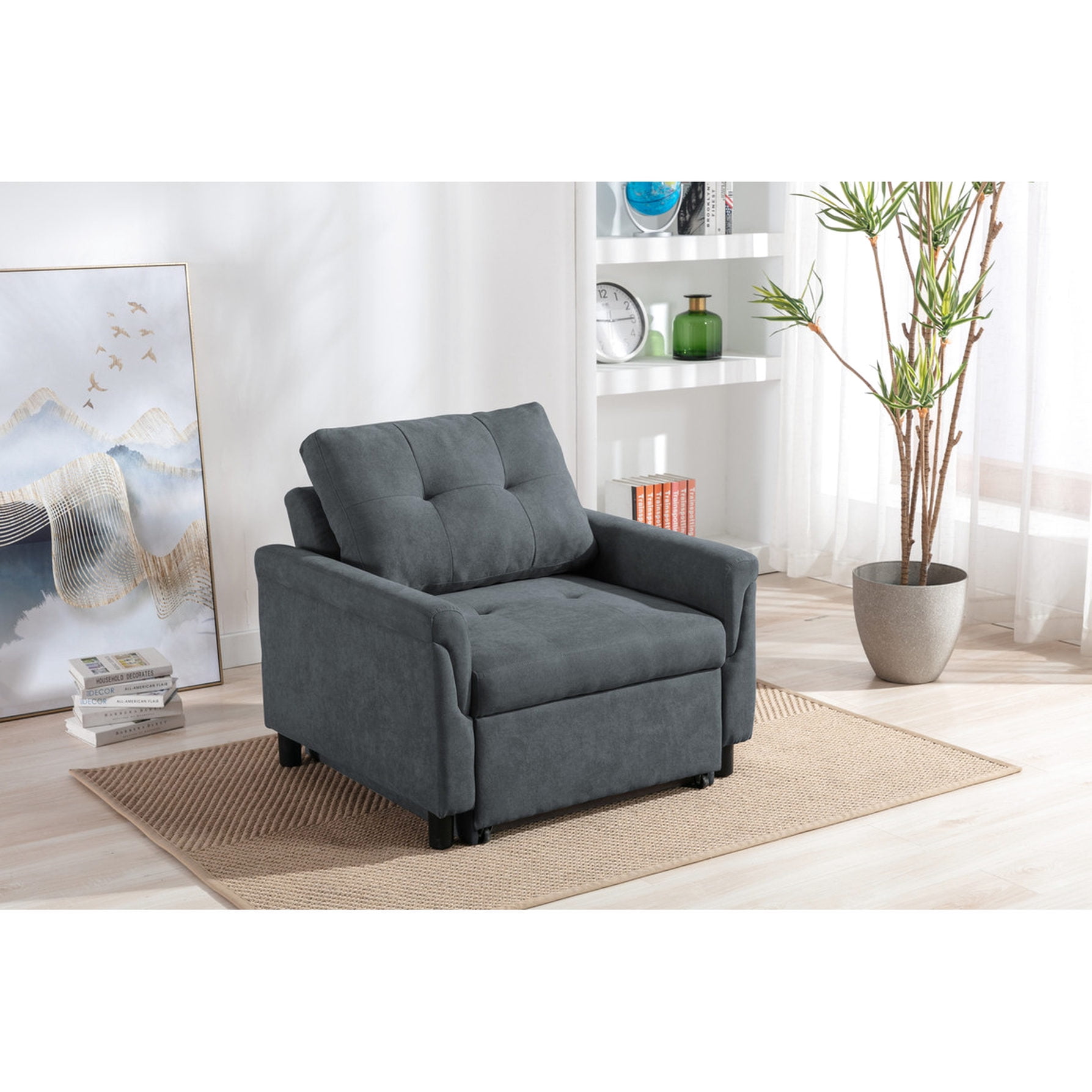 Armchair Convertible | Fabric Main Material | 22" Arm Rest Height ...