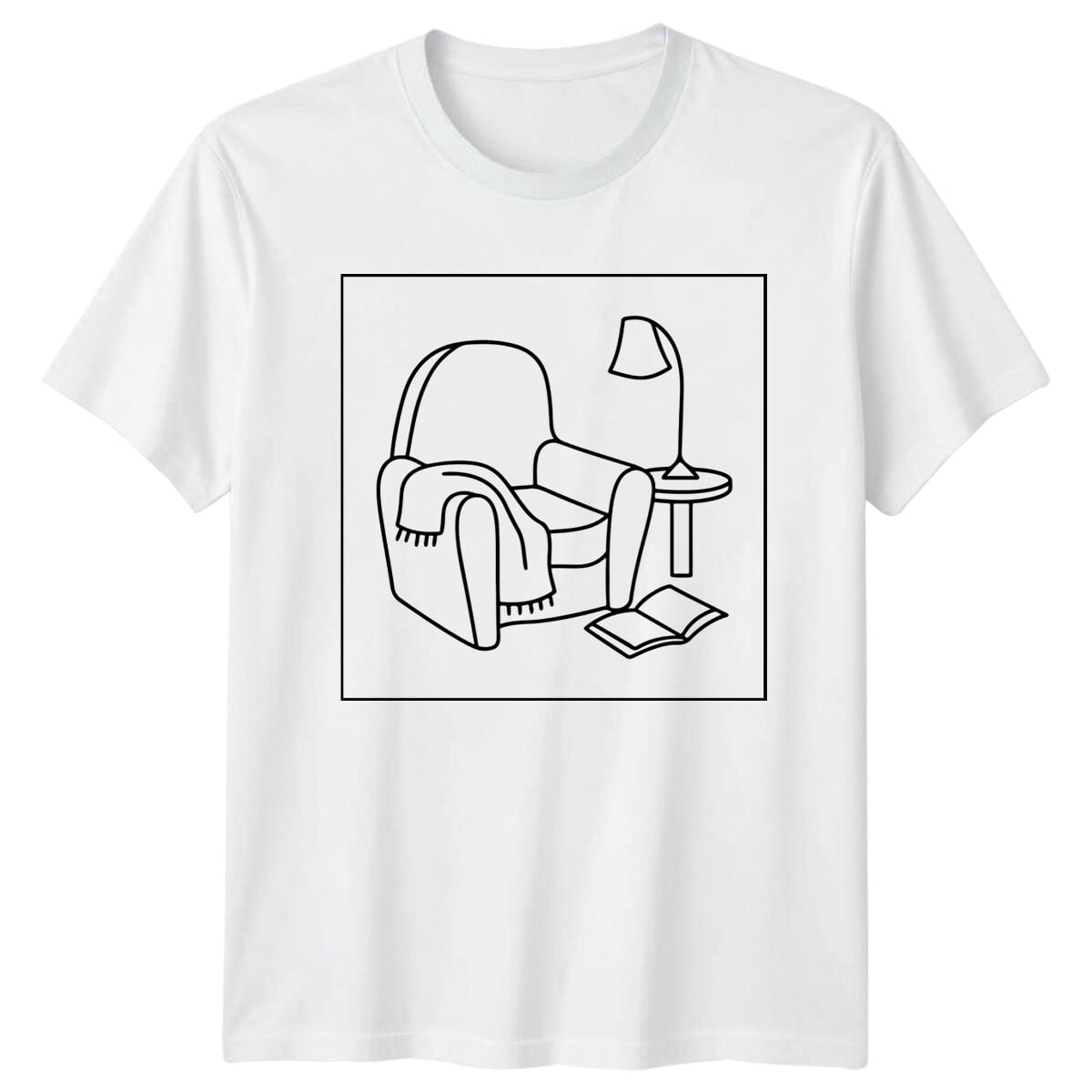 Armchair Reading Table Lamp Hobbies Mens T-Shirt Womens Tee Graphic Top ...