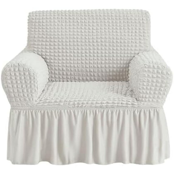 Armchair Slipcover Ivory Armchair Covers 1 Piece Easy Fitted Sofa Couch ...