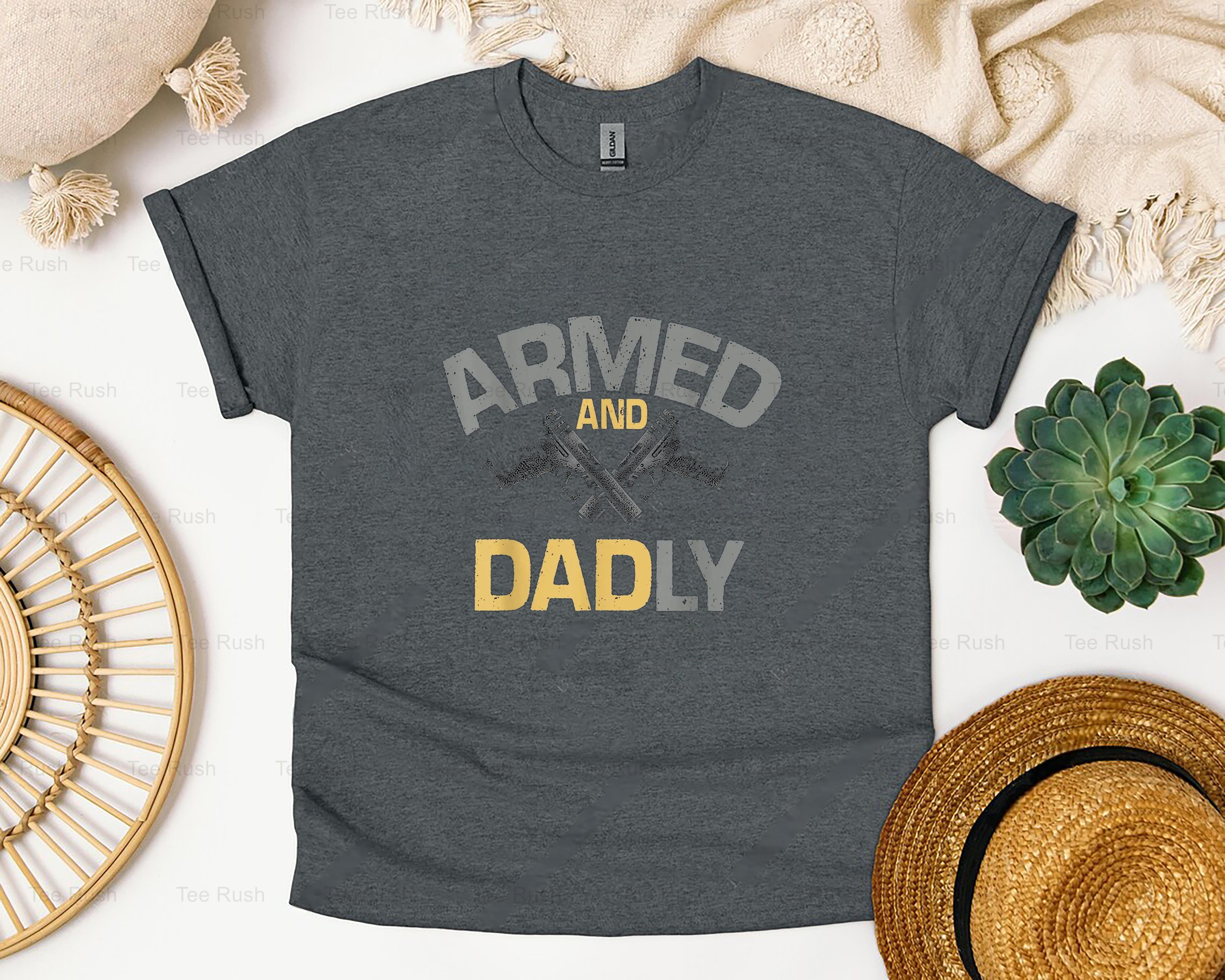 Armed And Dadly Funny Gift For Fathers Day, Dad Humor, Pun, Punny Quote,T-Shirt, SW, Hoodie ...