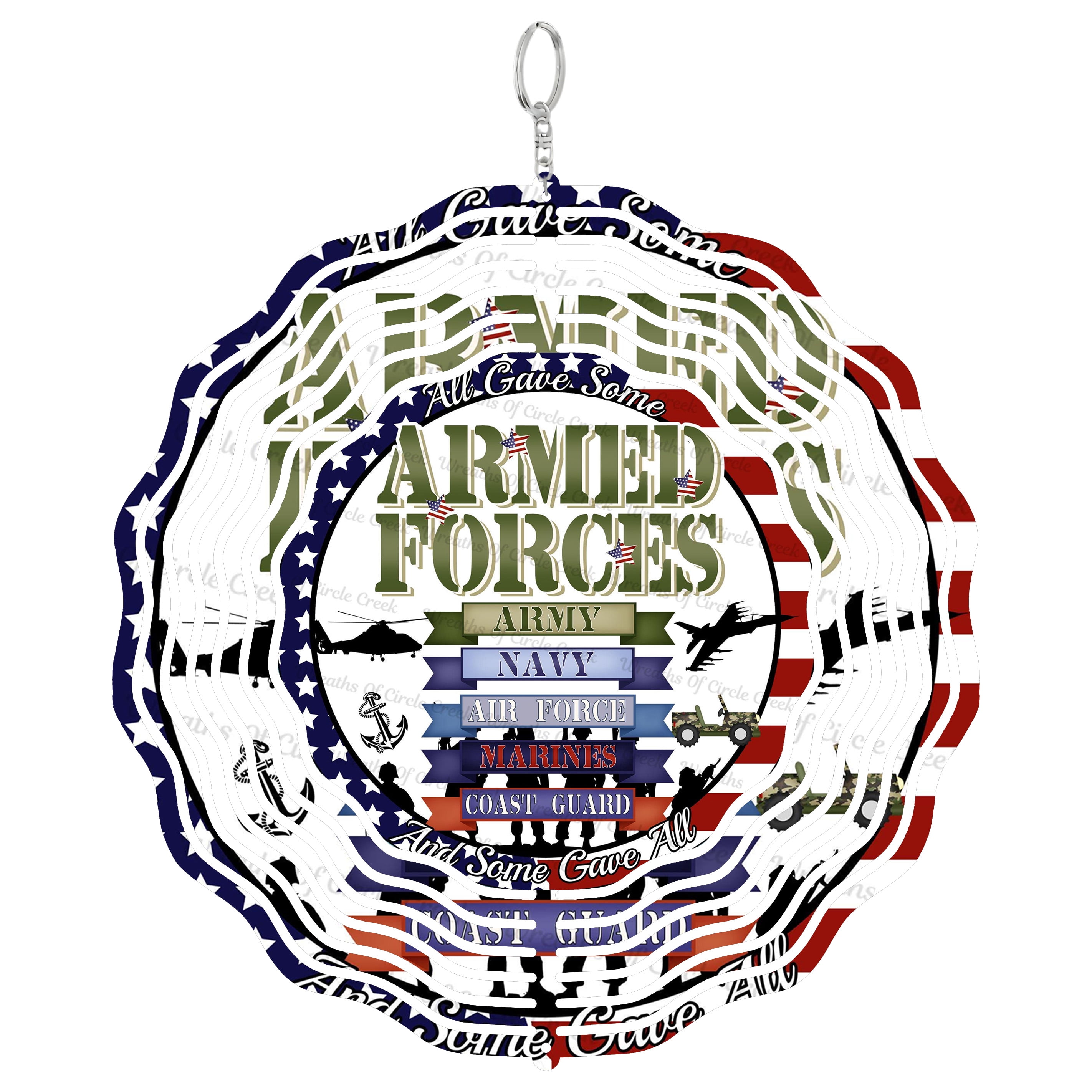 Armed Forces Army Navy Marines Coast Guard 3D Wind Spinner, UV Printed ...