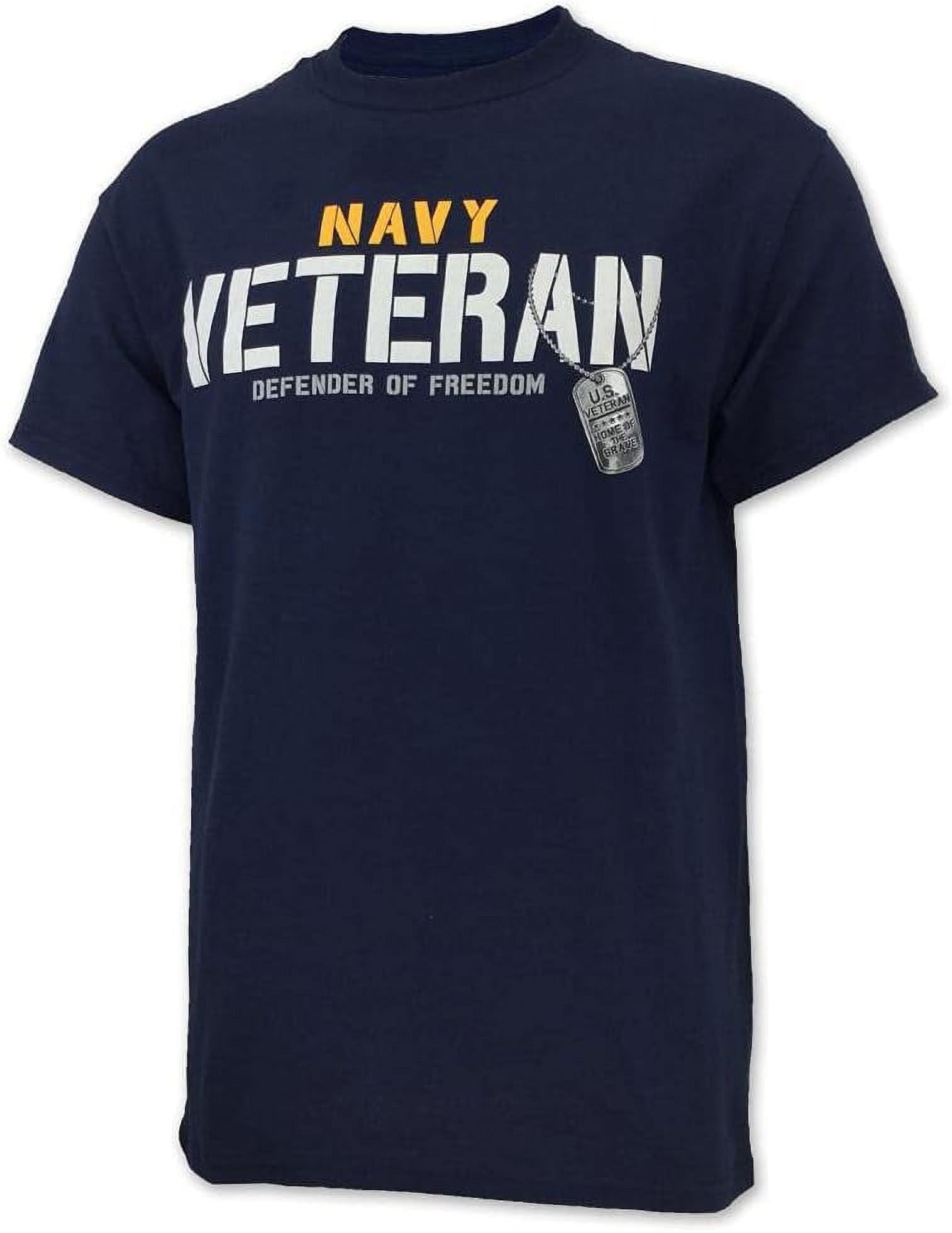 Armed Forces Gear Navy Men's Veteran Defender Short Sleeve T-Shirt -US ...