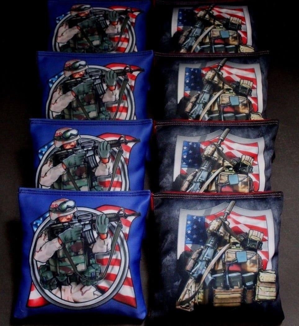 Armed Forces Military Marine Soldier Set of 8 Cornhole Bean Bags B195 ...