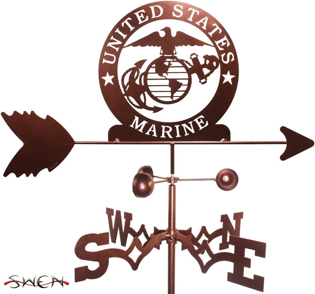 Armed Services US Marines Marine Corp USMC Flat Post Mount Weathervane ...