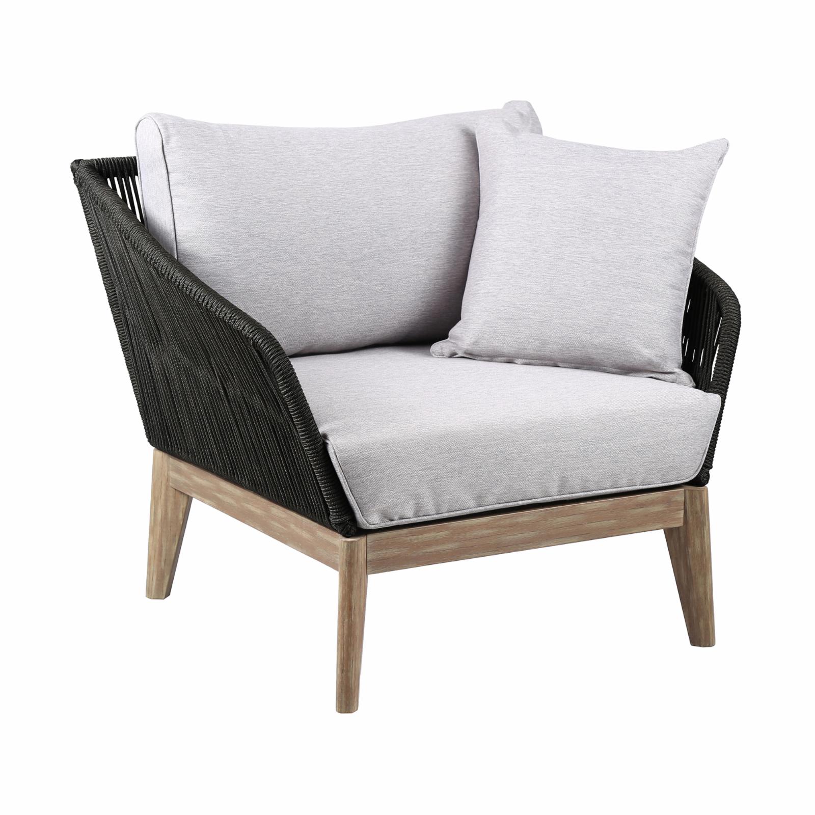 GDF Studio Indira Outdoor Acacia Wood Club Chair with Cushion, Teak ...
