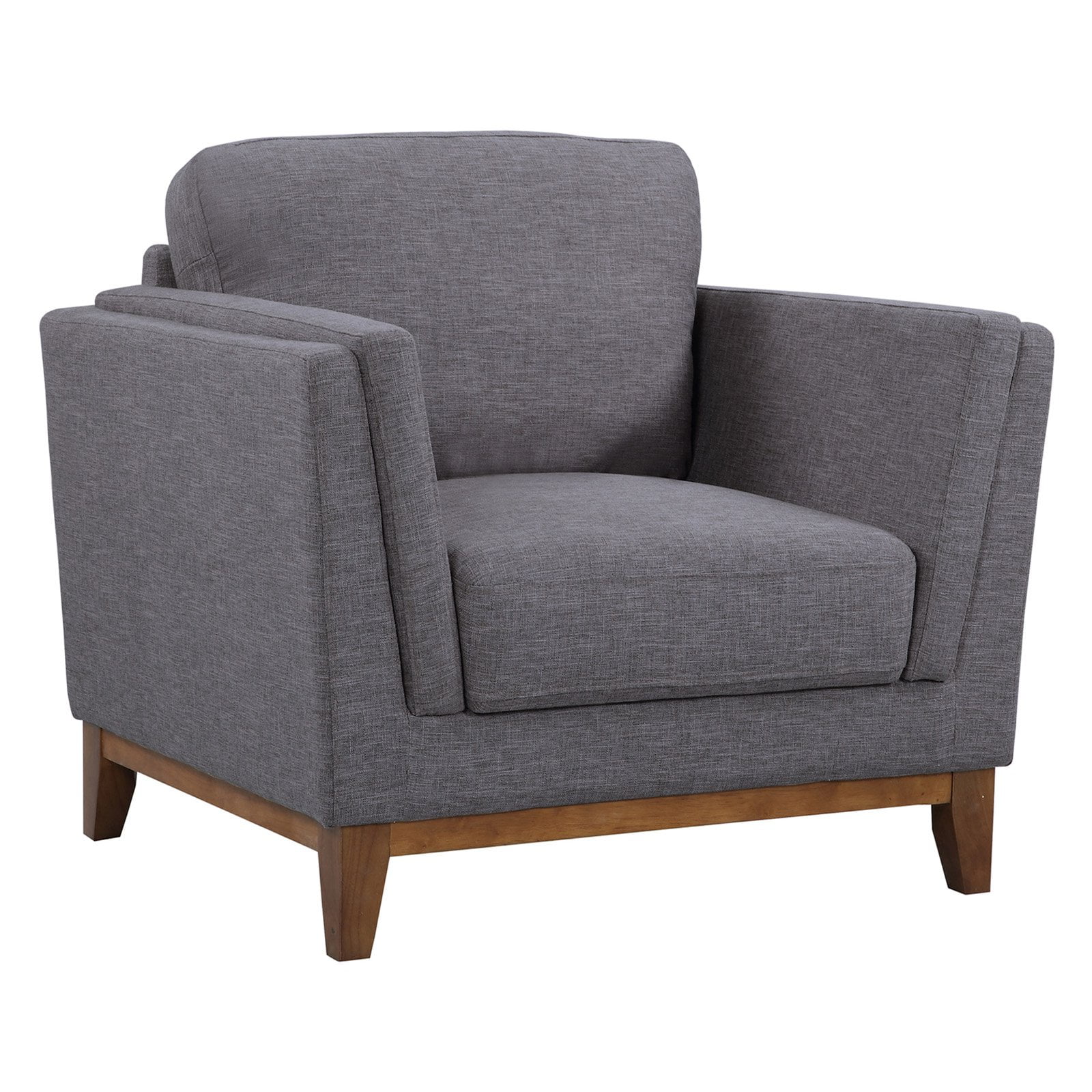 Armen Living Brussels Modern Chair with Linen and Walnut Legs - Walmart.com