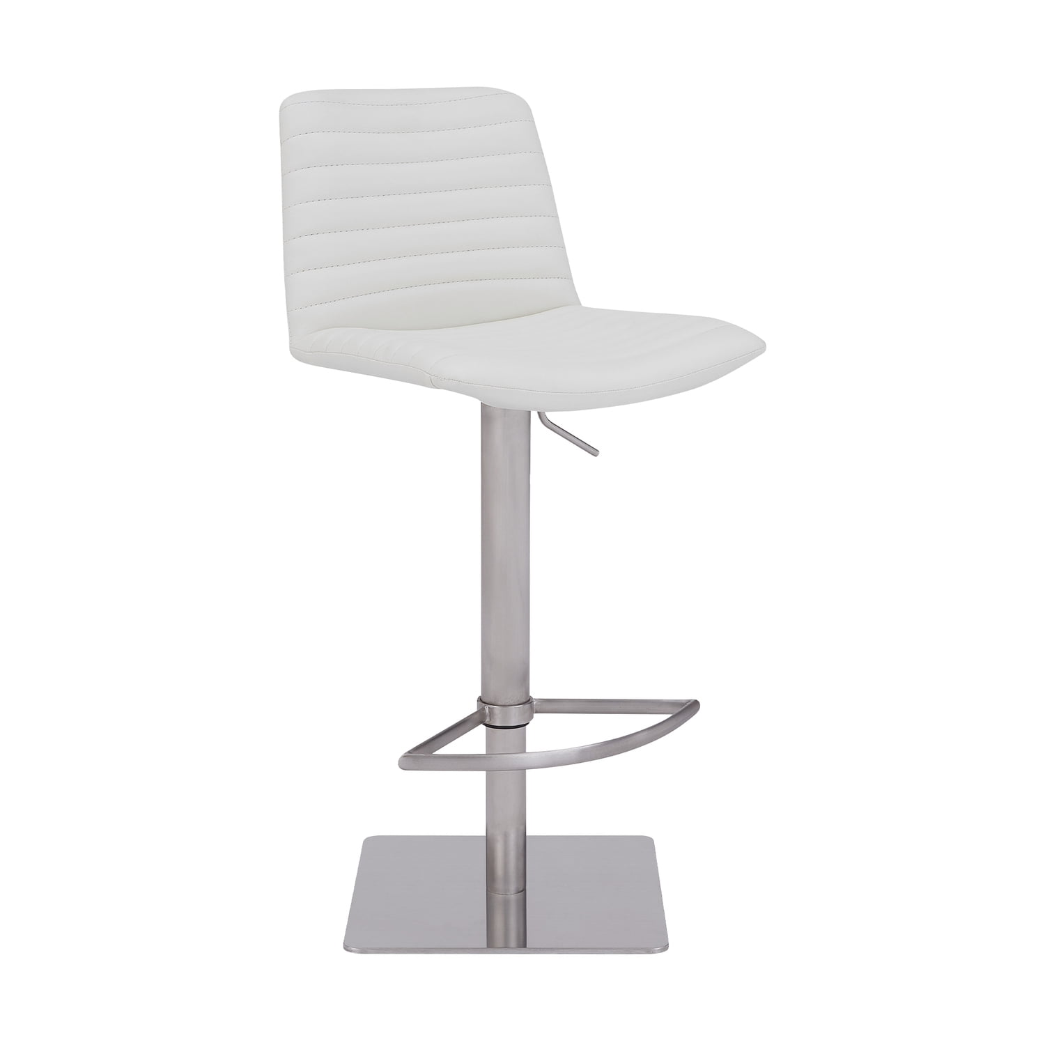 Carson Contemporary Adjustable Barstool in Brushed Stainless Steel ...