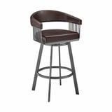 Armen Living Chelsea Swivel 30 in. Faux Leather Bar Stool - Walmart.com