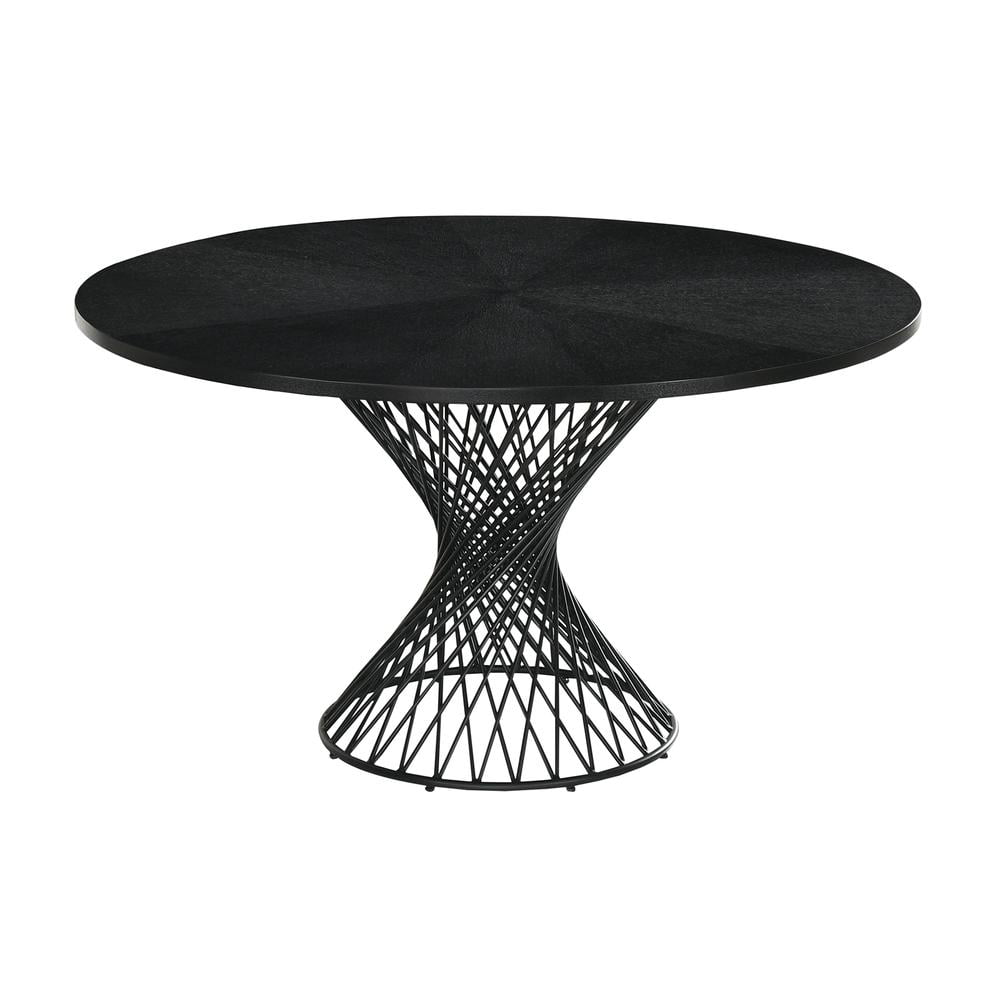 Armen Living Cirque Mid-Century Modern Dining Table with Metal Legs ...