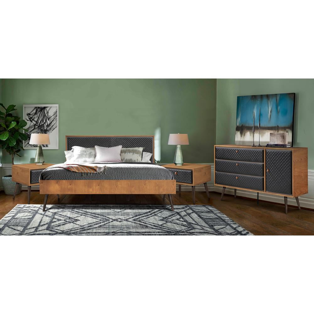 Armen Living Coco 4-Piece Wood King Platform Bedroom Set in Chocolate ...