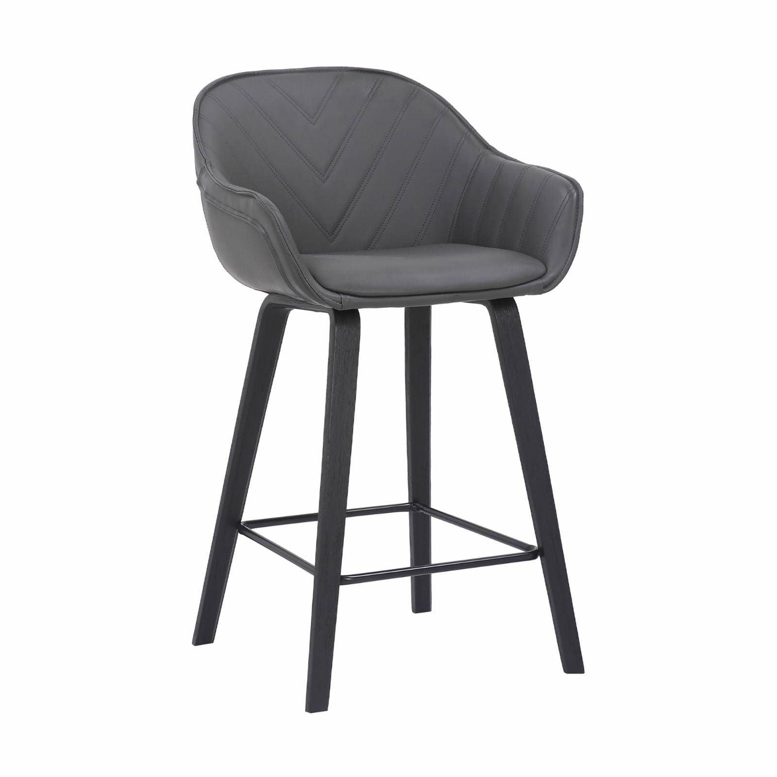 Amisco Axis 26 In. Counter Stool - Black PVC / Shiny Grey Metal - Walmart.com