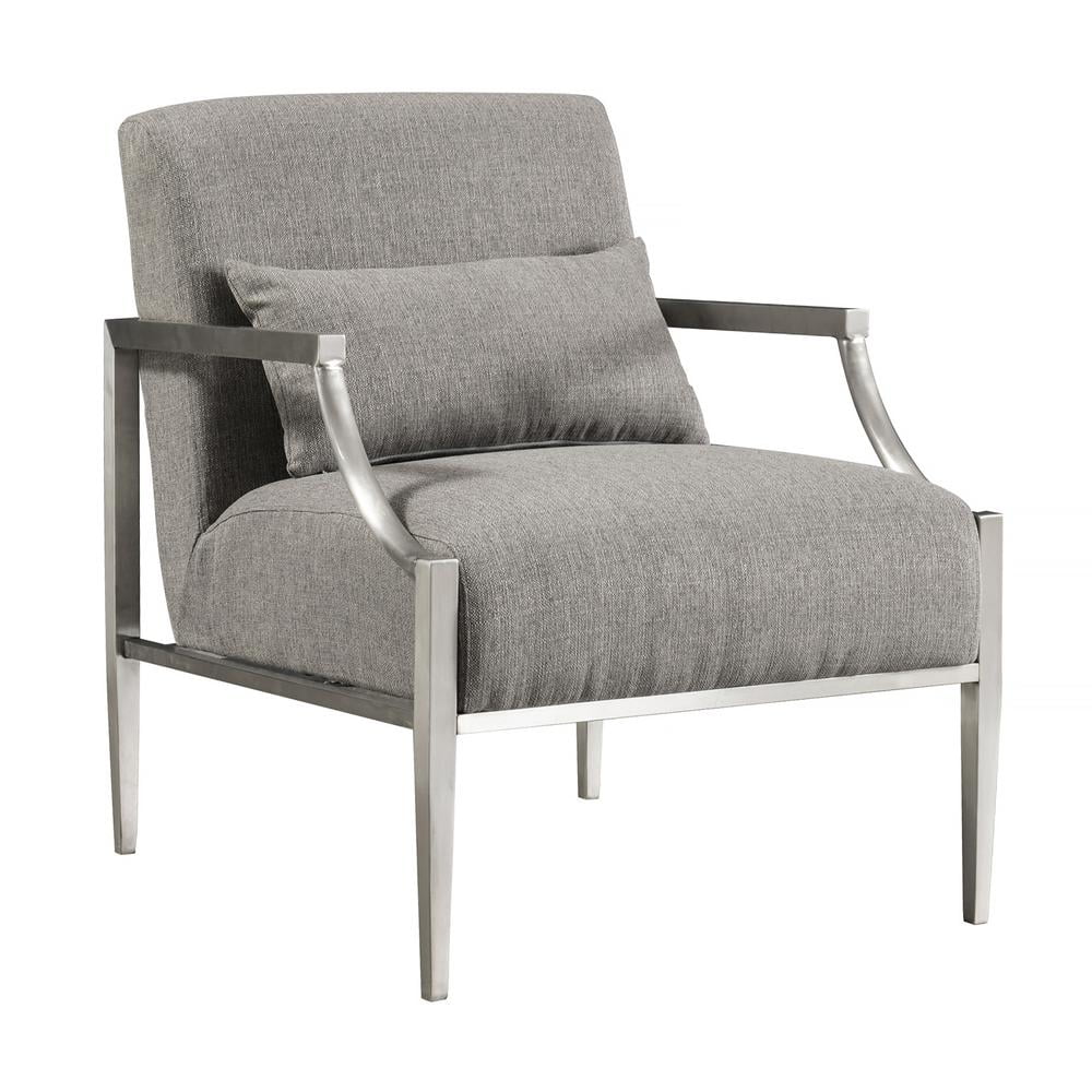 Armen Living Essence Accent Chair in Gray and Silver - Walmart.com