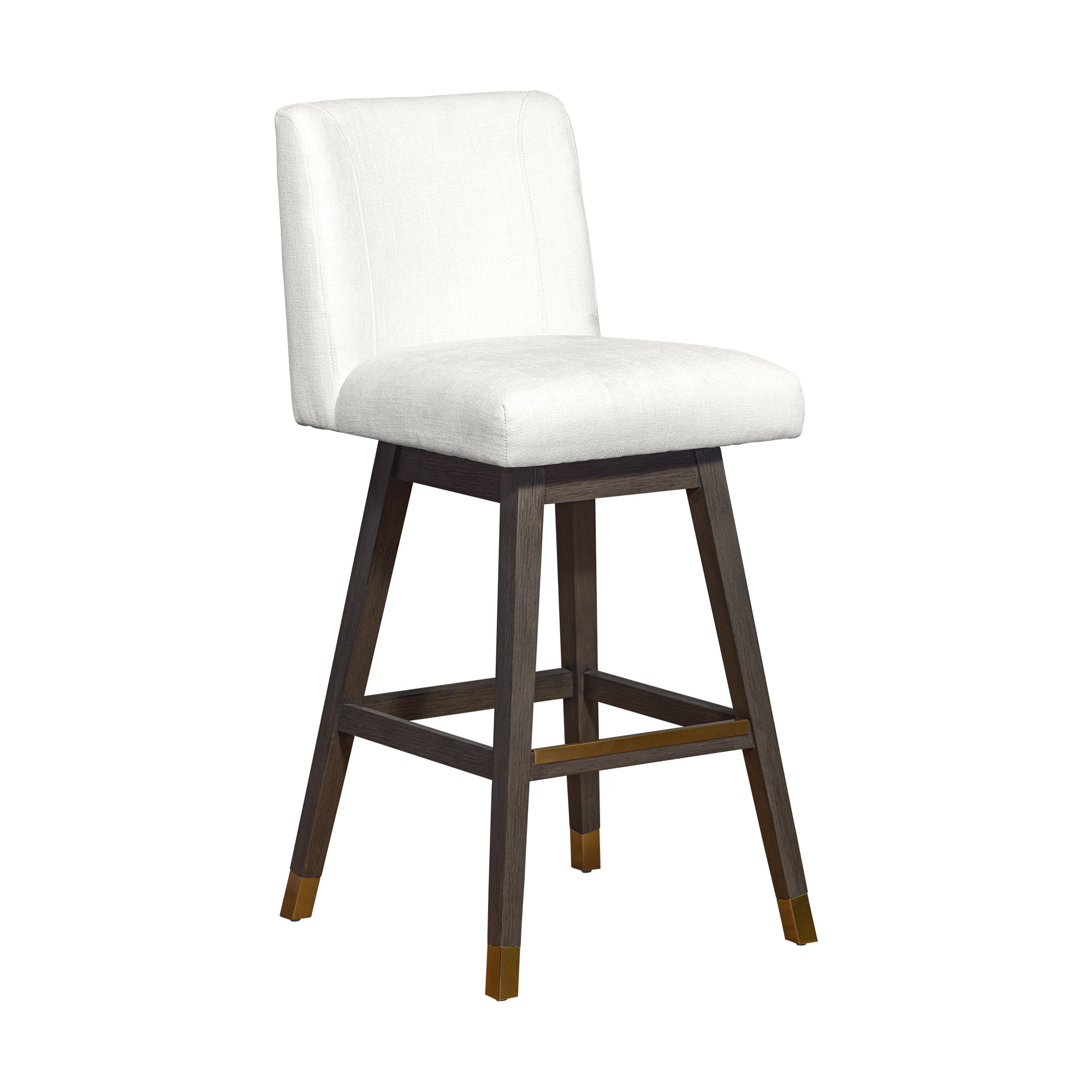 Armen Living Indoor Basila Swivel Bar Stool in Gray Oak Wood Finish ...