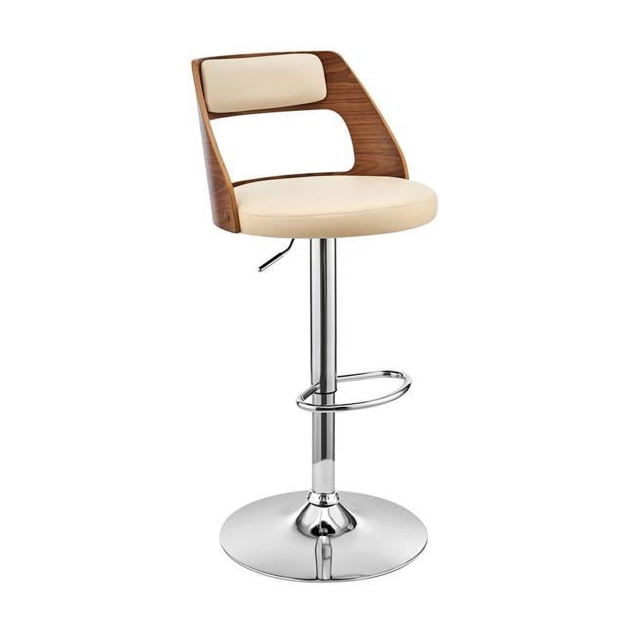 Armen Living Itzan Adjustable Swivel Faux Leather & Walnut Wood Bar ...