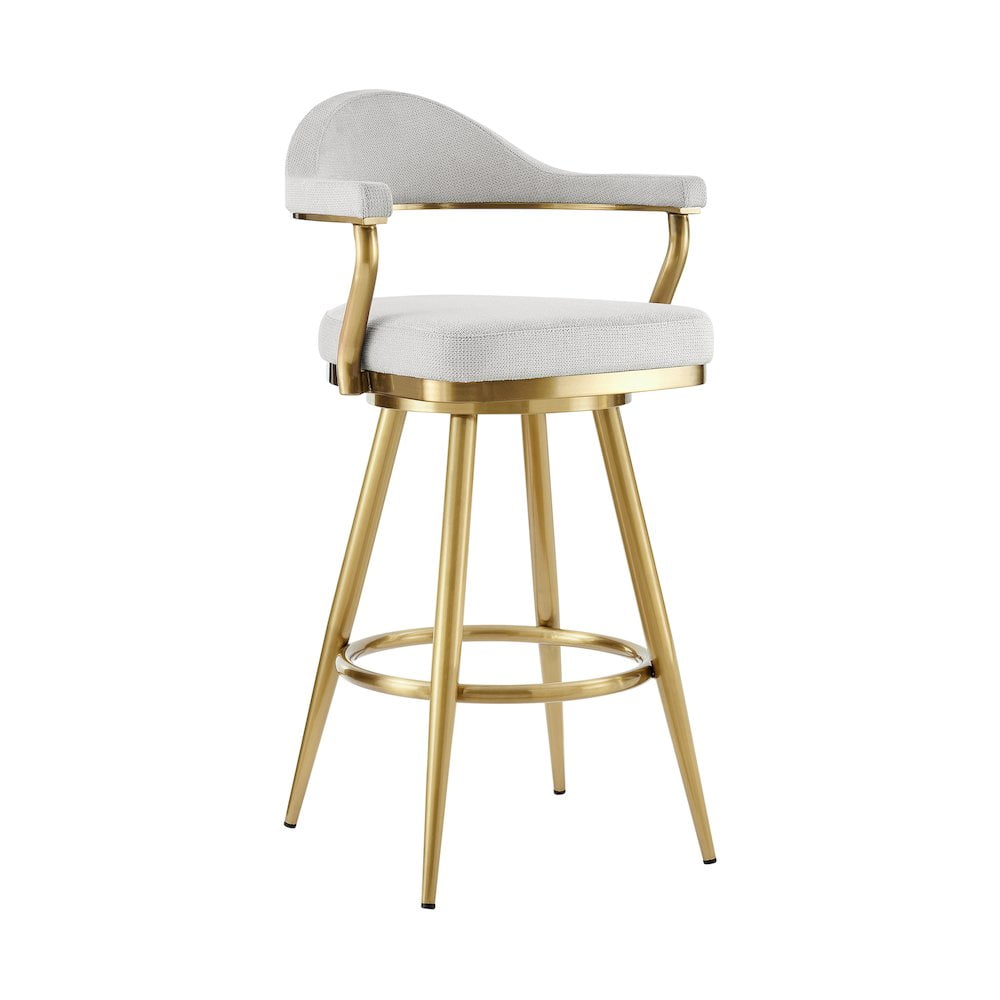 Armen Living Justin 26" Swivel Counter Stool with Gold Brushed ...