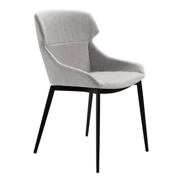Armen Living Blanca Contemporary Dining Chair in Black Faux Leather ...